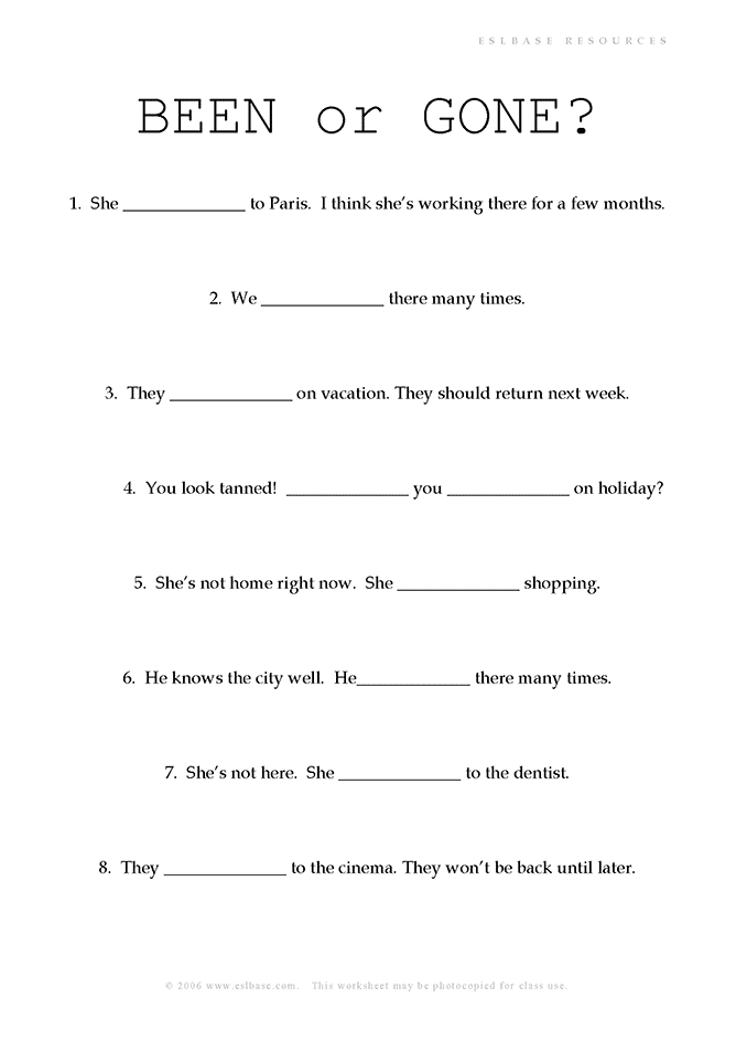 Free TEFL Worksheets, Activities & Lesson Plans | Eslbase.com