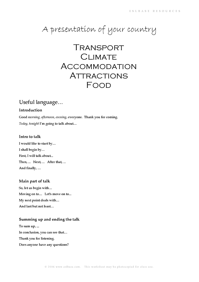 Eslbase.com: Free ESL lesson plans, worksheets & activities