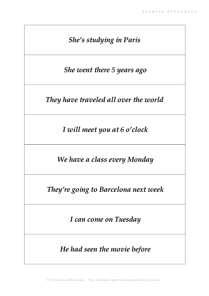 Free TEFL Worksheets, Activities & Lesson Plans | Eslbase.com
